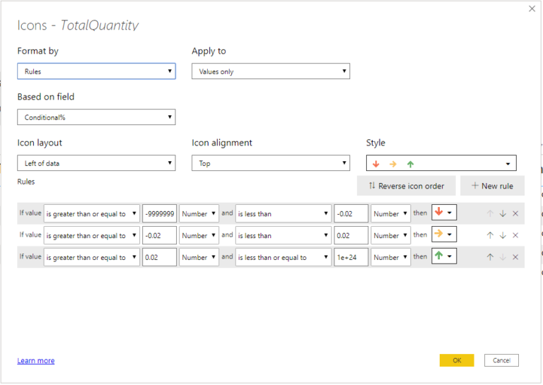 Conditional formatting with Calculation Groups in PowerBI Matrix visual - Exceed